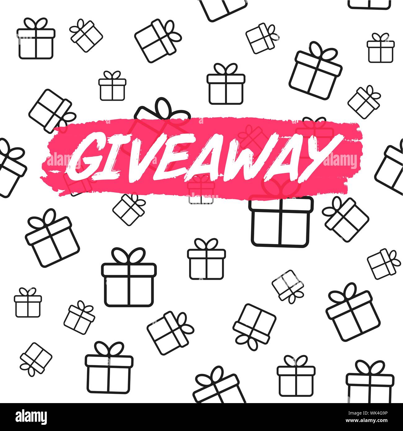 Giveaway card template for blogs. Vector background with gift boxes ...