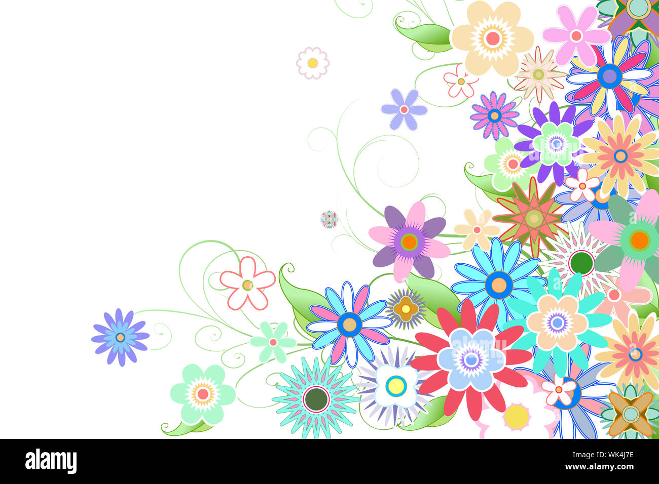 Digitally generated girly floral design on white Stock Photo - Alamy