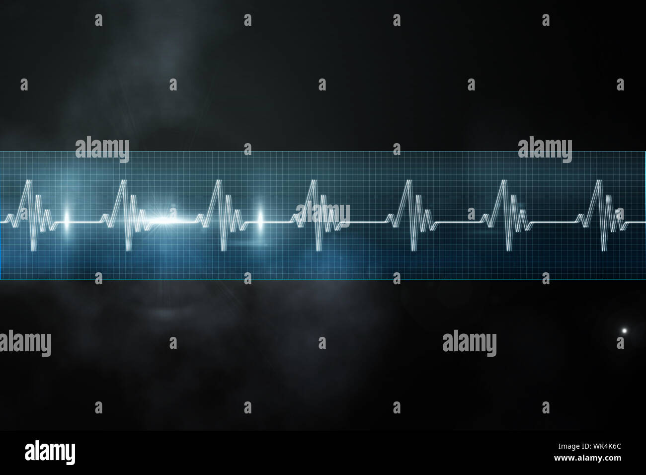 Digitally generated ECG line in blue and black Stock Photo - Alamy