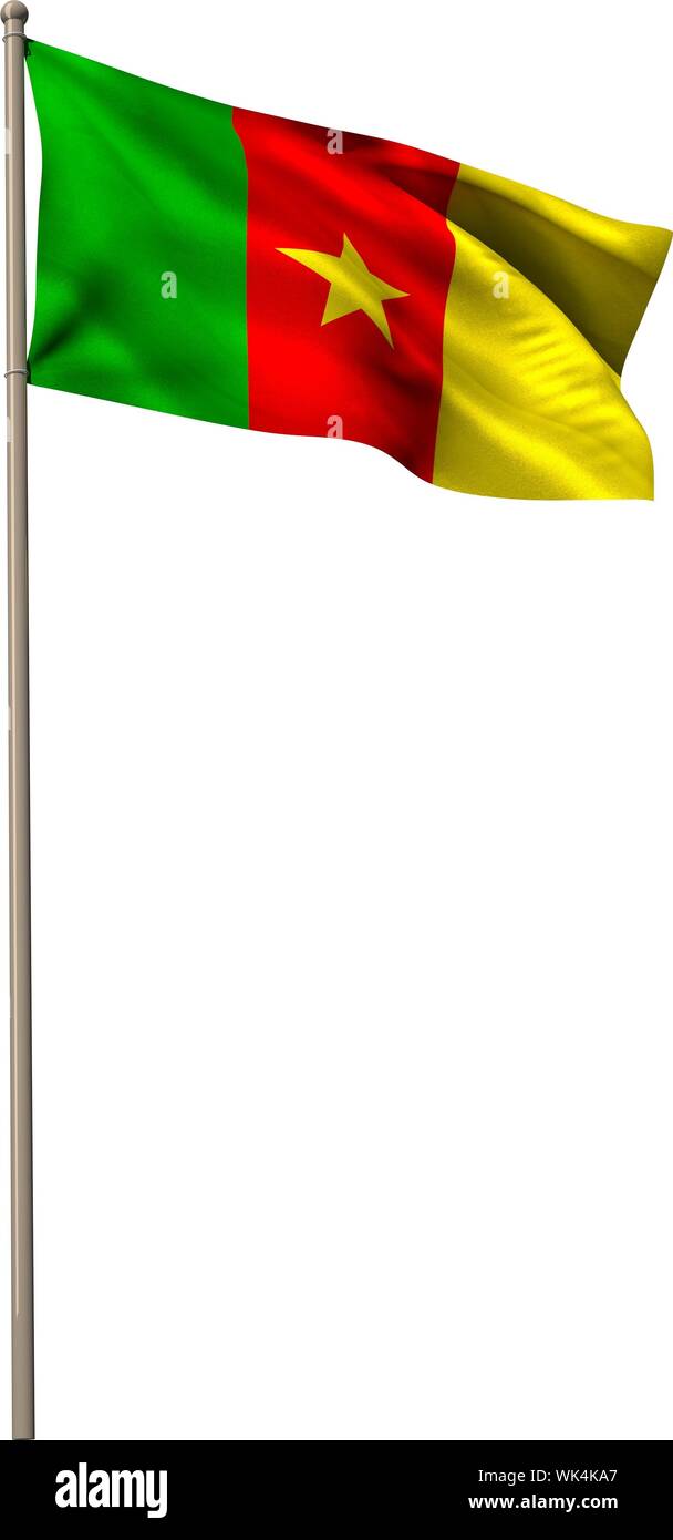 Digitally generated cameroon national flag on white background Stock ...