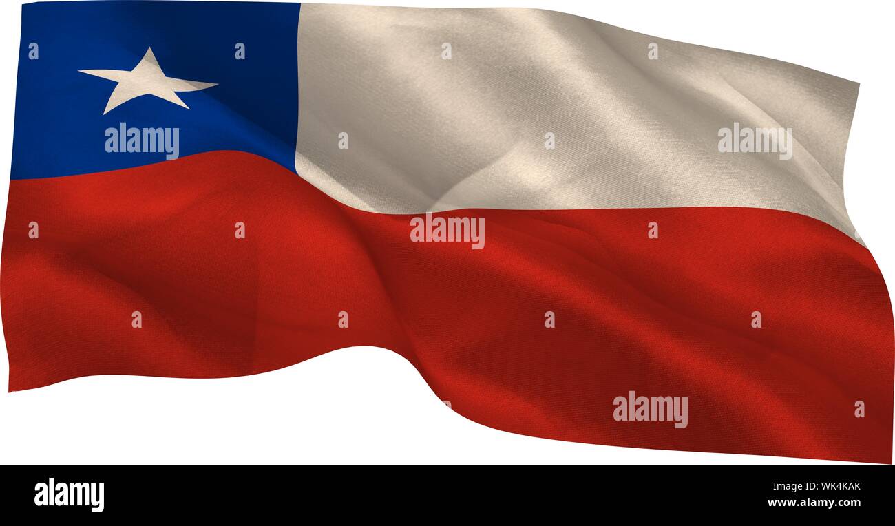 Digitally generated chile national flag on white background Stock Photo ...