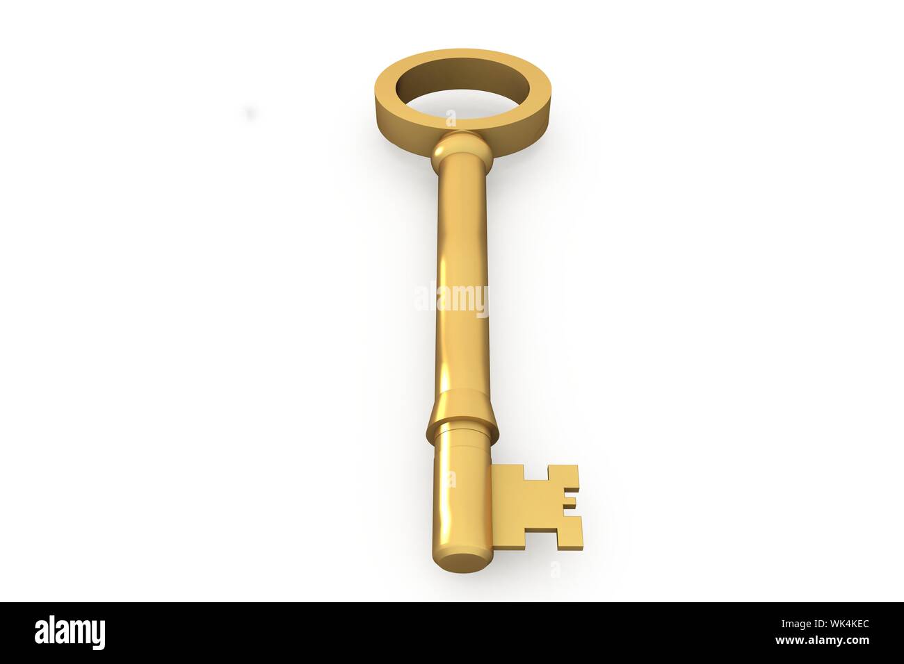 Digitally generated shiny gold key on white background Stock Photo - Alamy
