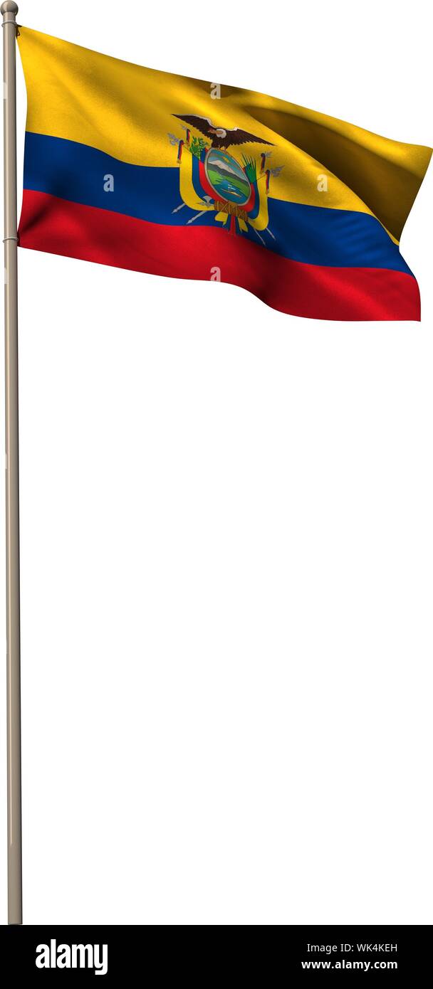 Digitally generated ecuador national flag on white background Stock ...
