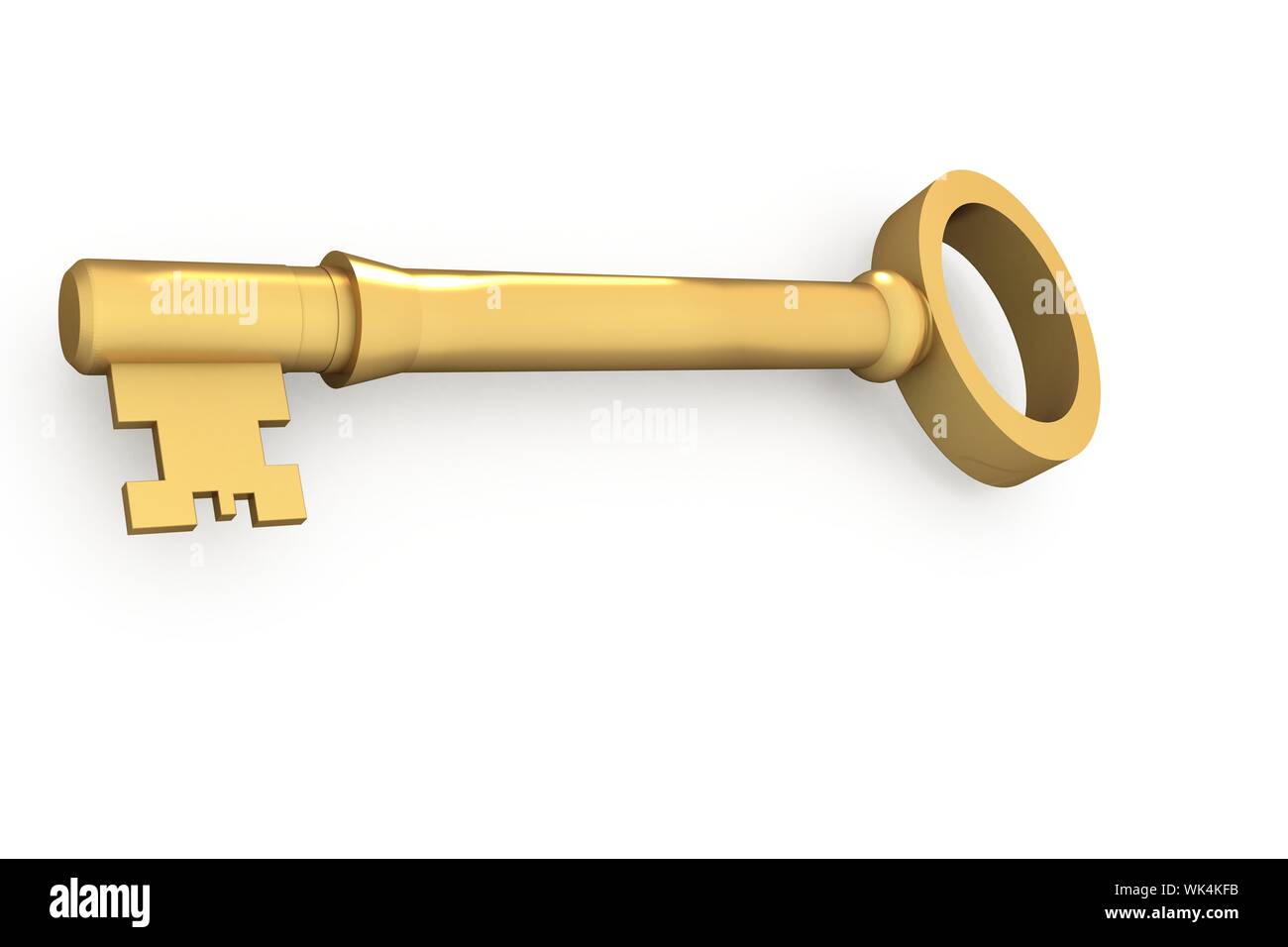 Digitally generated shiny gold key on white background Stock Photo - Alamy