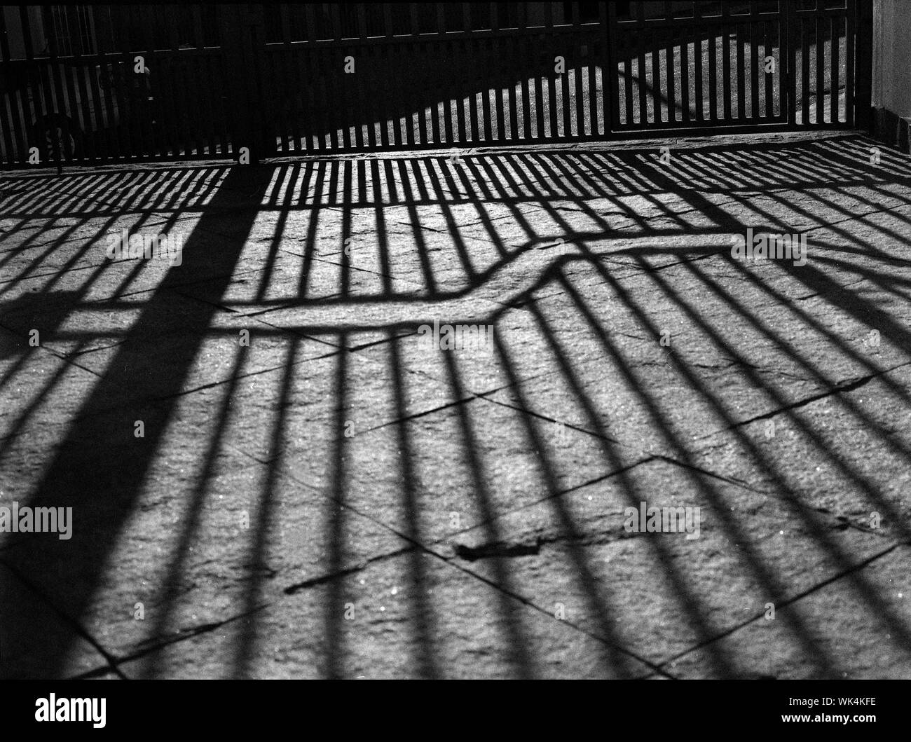 Gate and railings Black and White Stock Photos & Images - Alamy