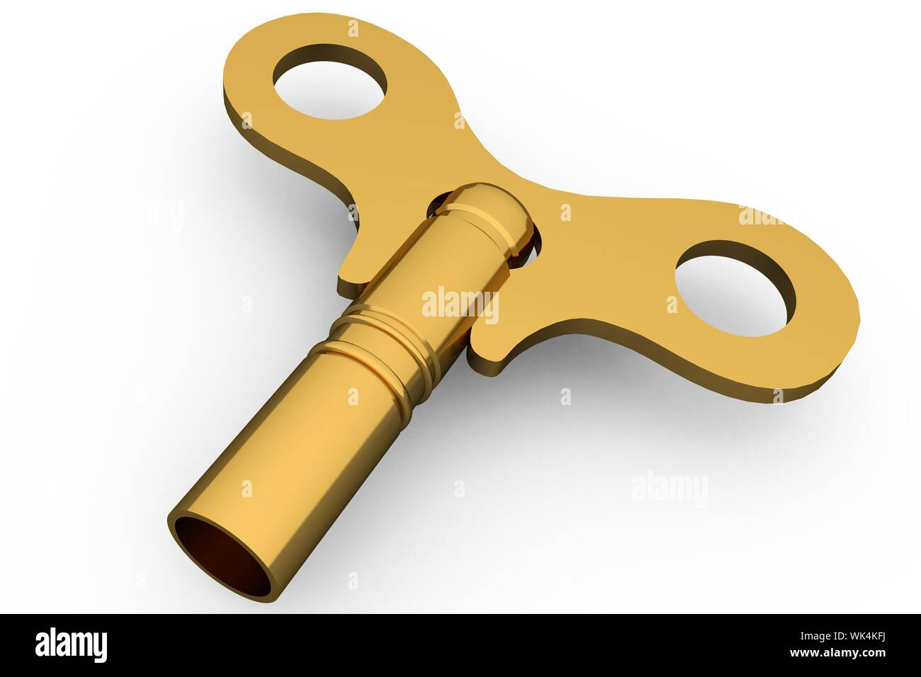 Digitally generated shiny gold key on white background Stock Photo - Alamy
