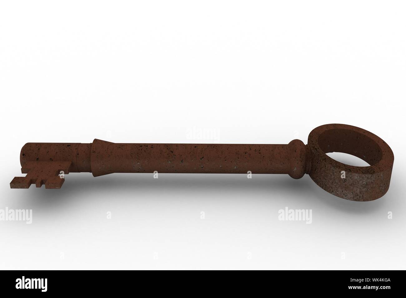 Digitally generated rusty old key on white background Stock Photo - Alamy