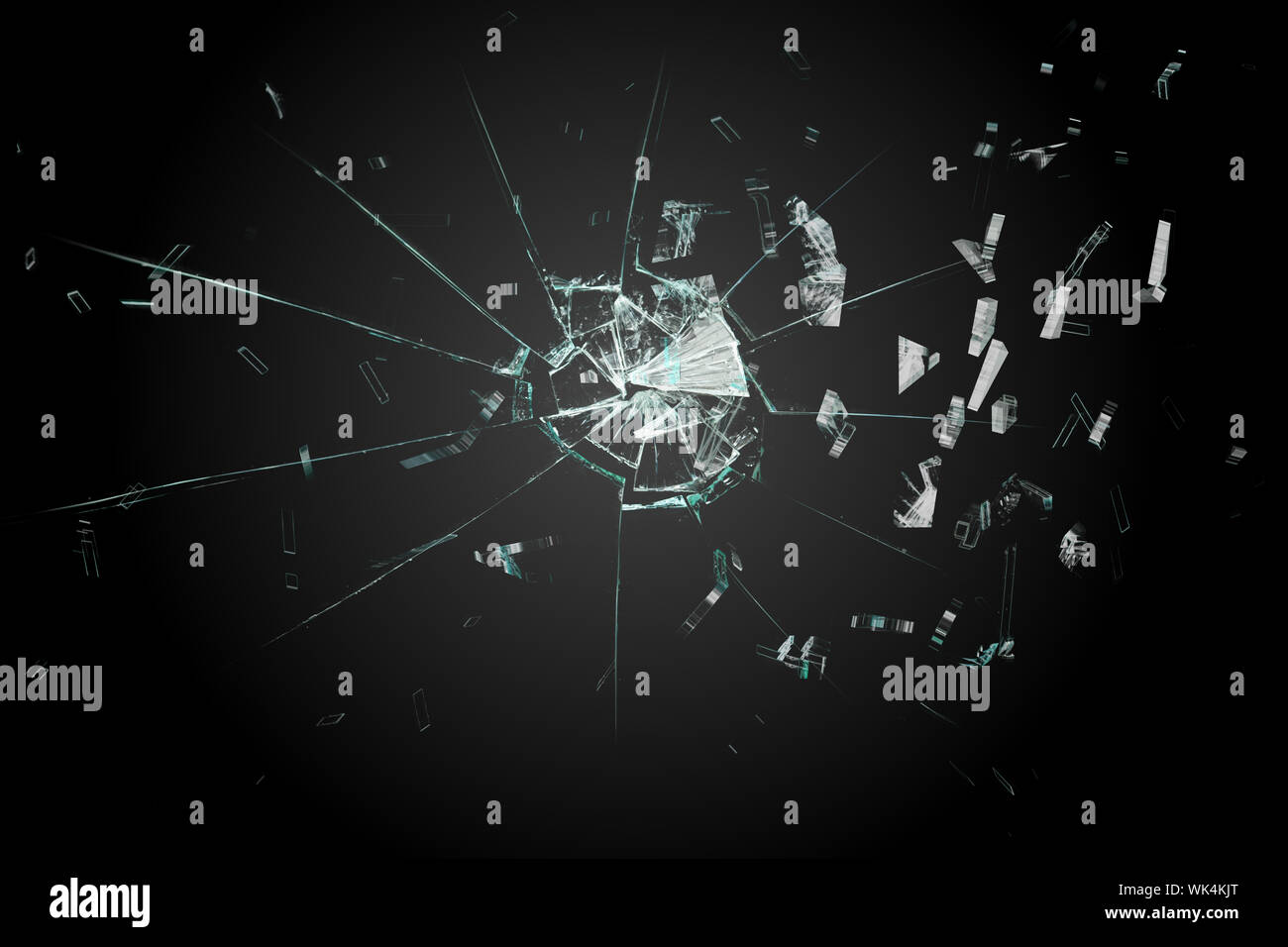 Digitally generated shattered glass on black background Stock Photo - Alamy