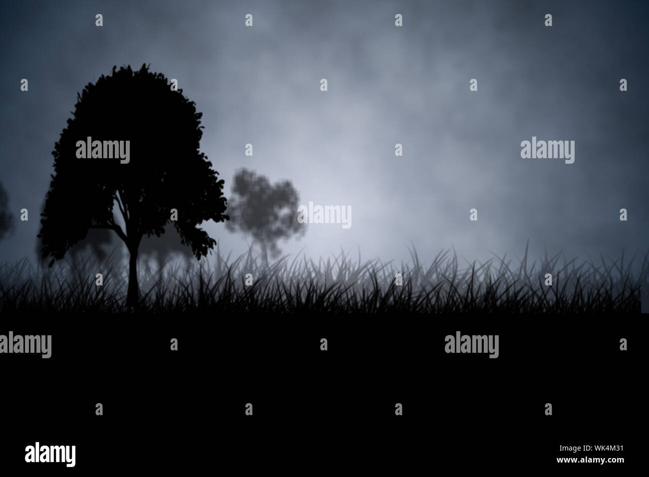 Digitally generated dark gothic scene with trees Stock Photo - Alamy