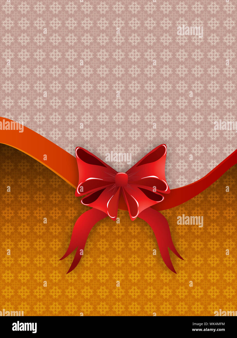 Illustration of holiday pattern background with red bow Stock Photo - Alamy