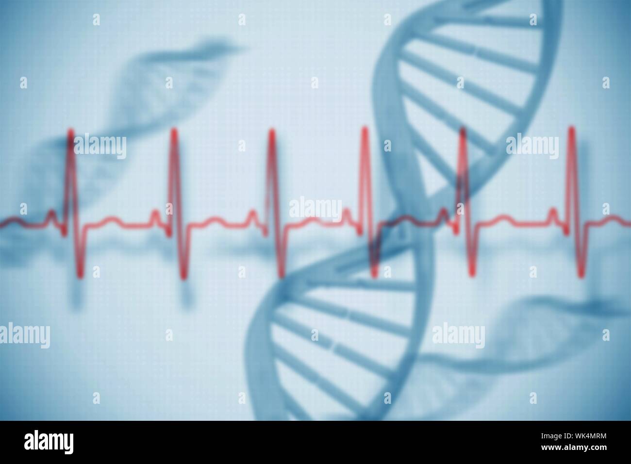 Digitally generated blue medical background with dna and ecg Stock ...