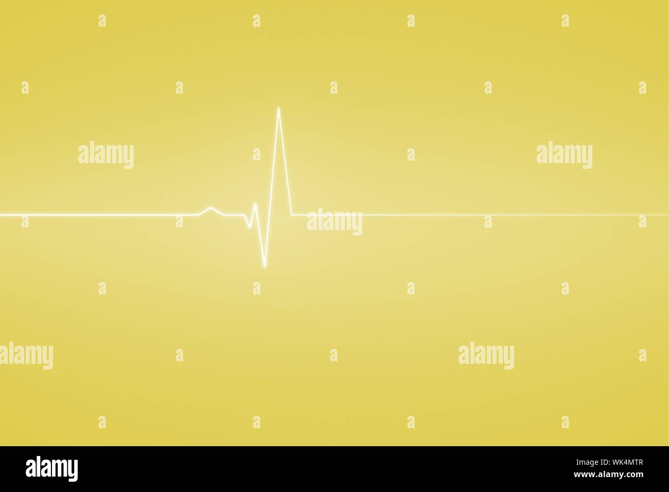 Digitally generated medical background with ecg line in yellow Stock ...