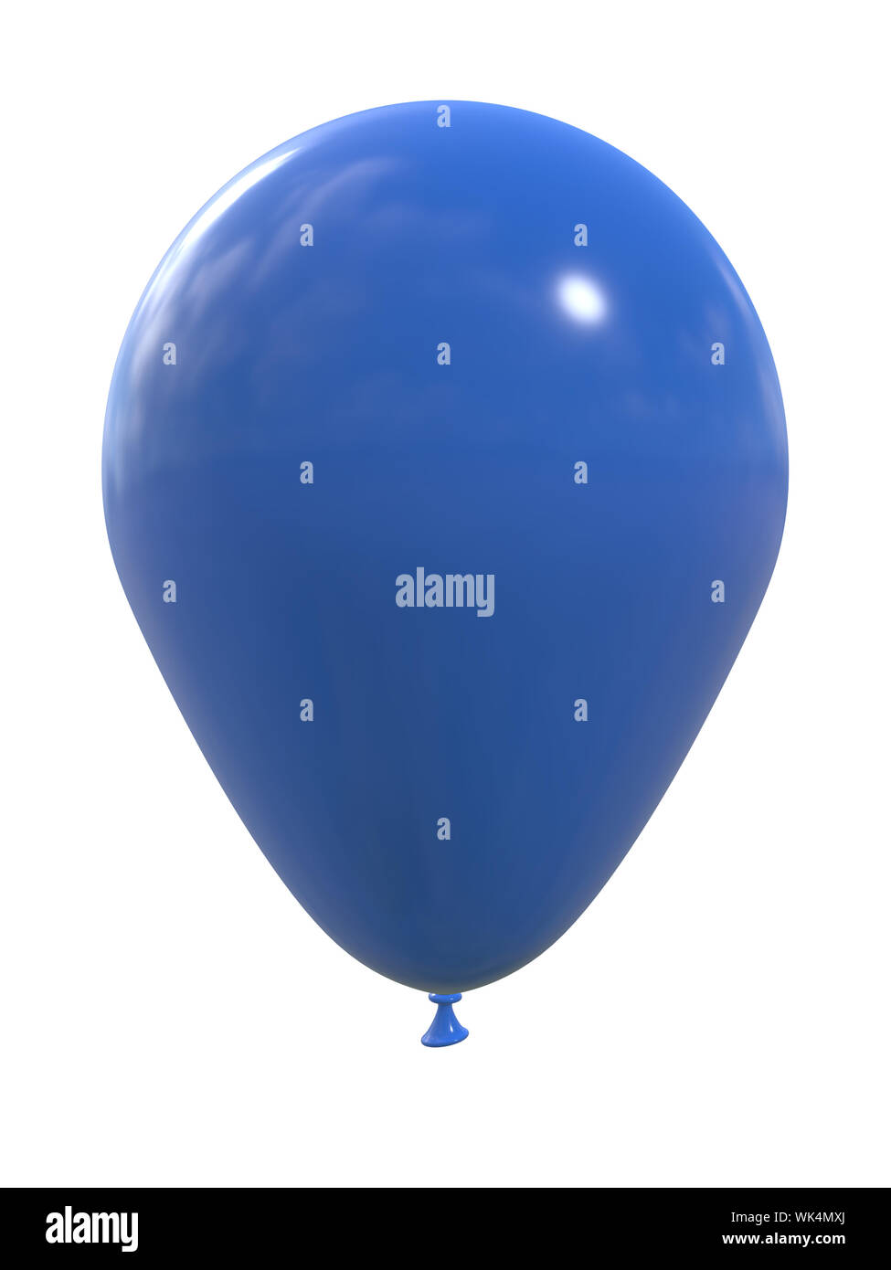 Colorful party balloon blue isolated on white. 3D illustration Stock ...