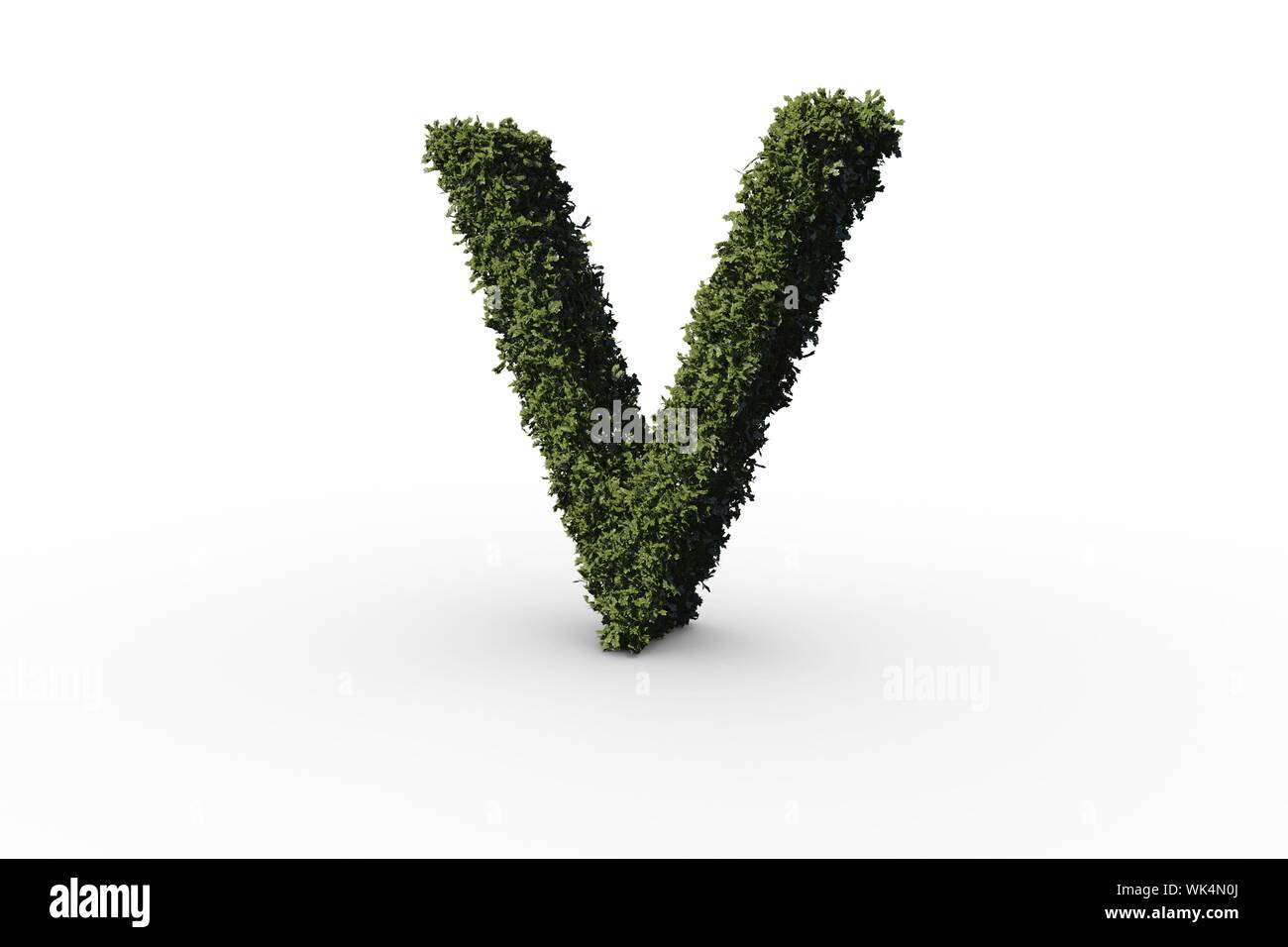 Capital letter v made of leaves on white background Stock Photo - Alamy
