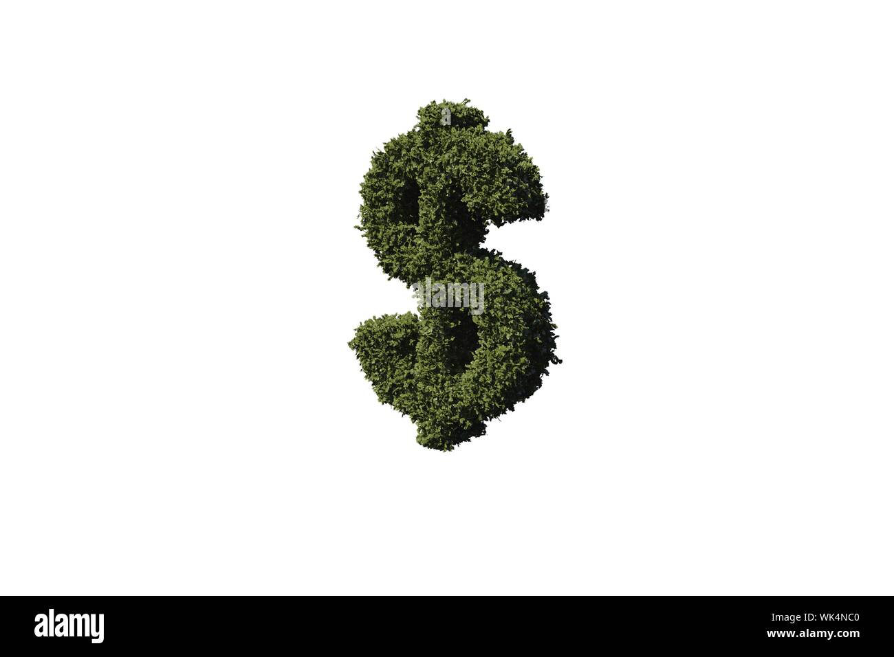 Dollar sign made of leaves on white background Stock Photo - Alamy