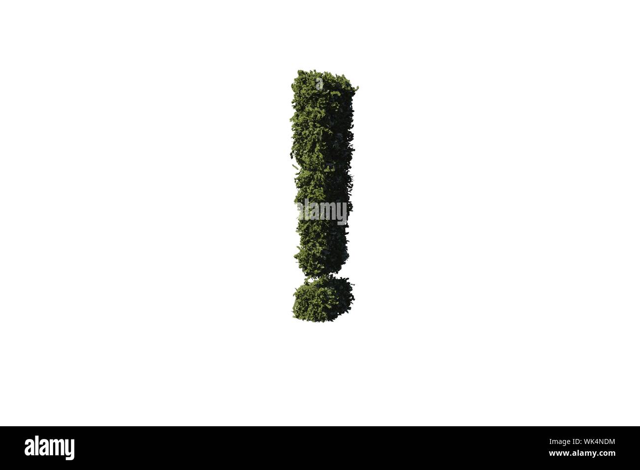 Exclamation mark made of leaves on white background Stock Photo - Alamy