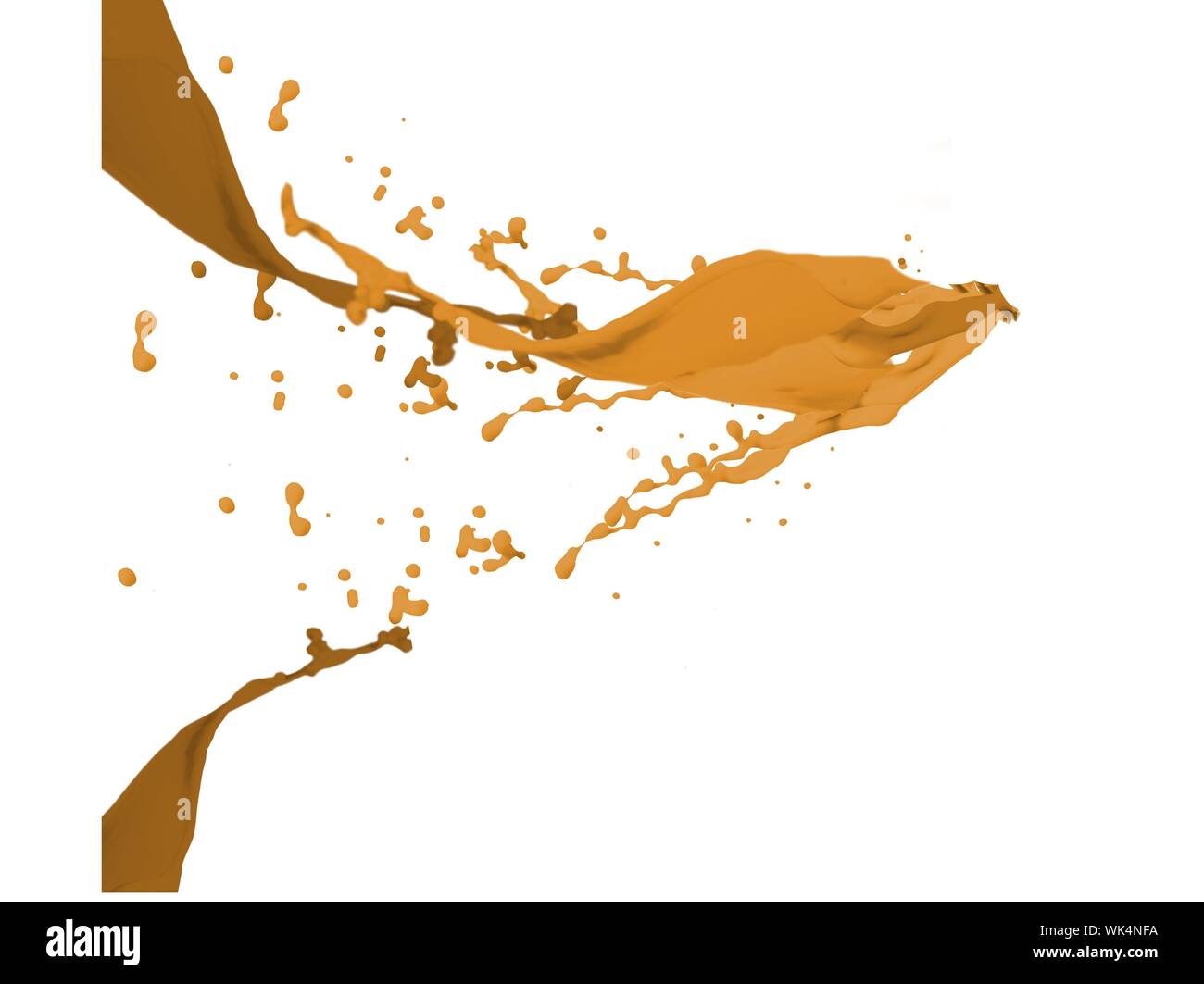 Orange paint splashes and drops on white background Stock Photo - Alamy