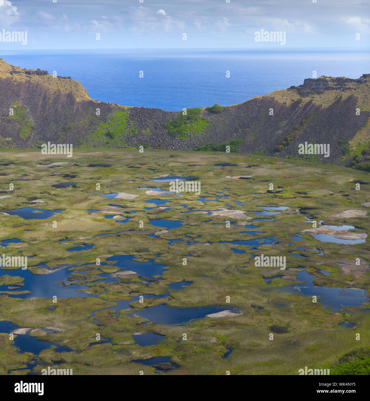 Rano Kau volcano, Easter island (Chile). sunset Stock Photo - Alamy