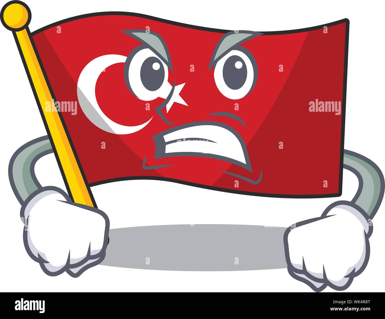 Angry flag turkey in the mascot shape Stock Vector Image & Art - Alamy
