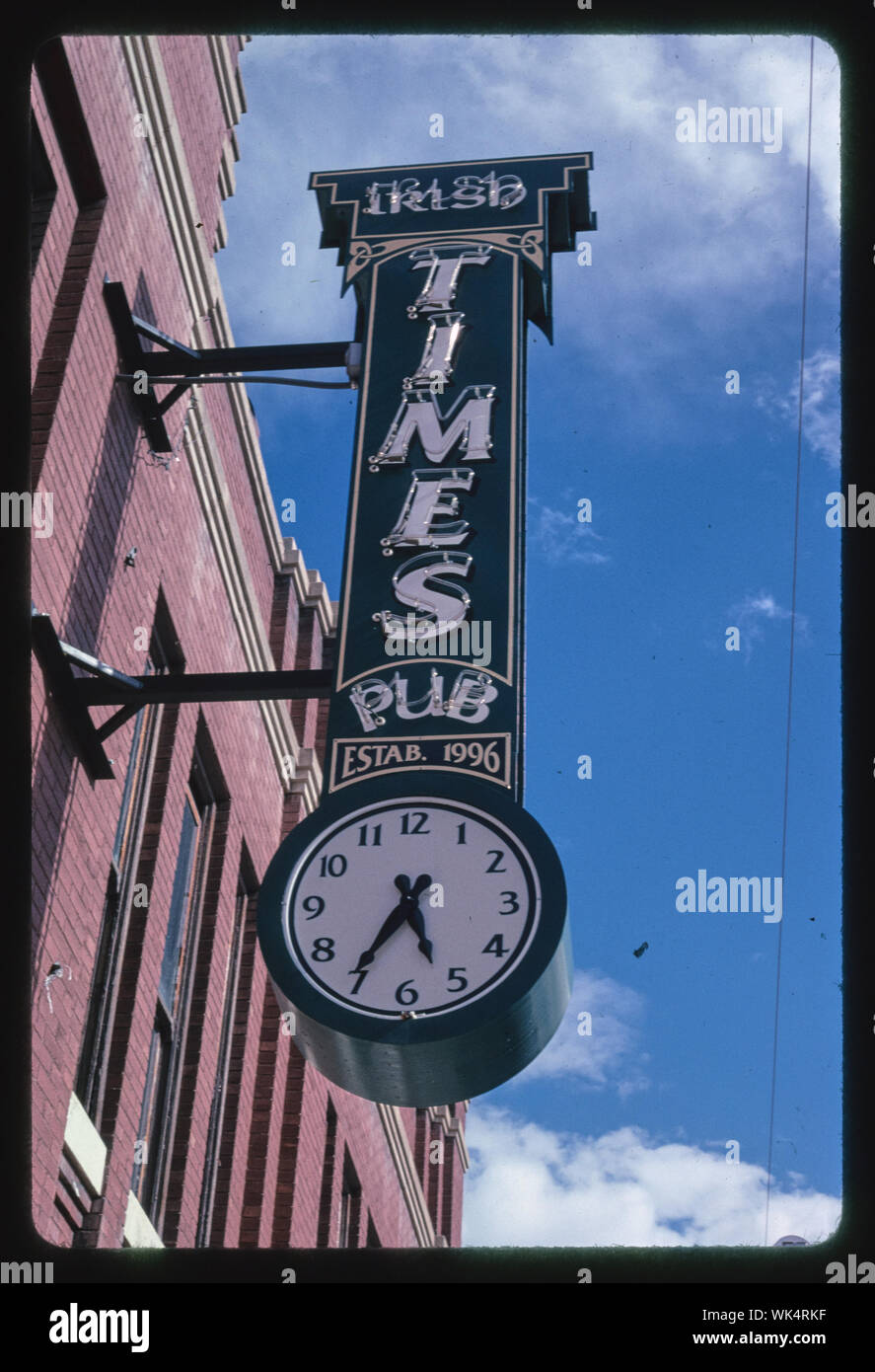 Irish Times Pub Clock-sign, Main Street, Butte, Montana Stock Photo - Alamy