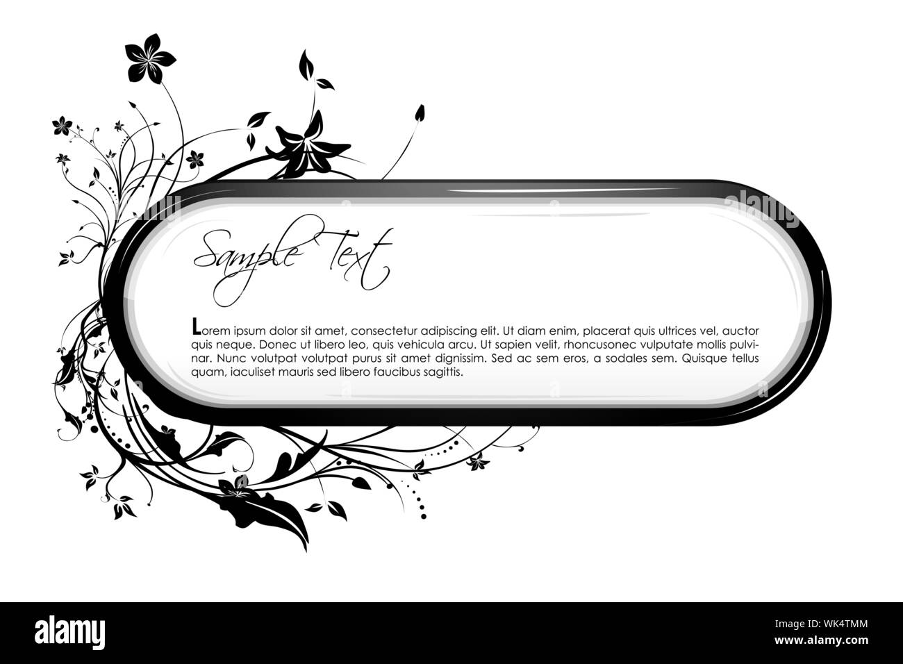 Vector flower frame text Cut Out Stock Images & Pictures - Alamy