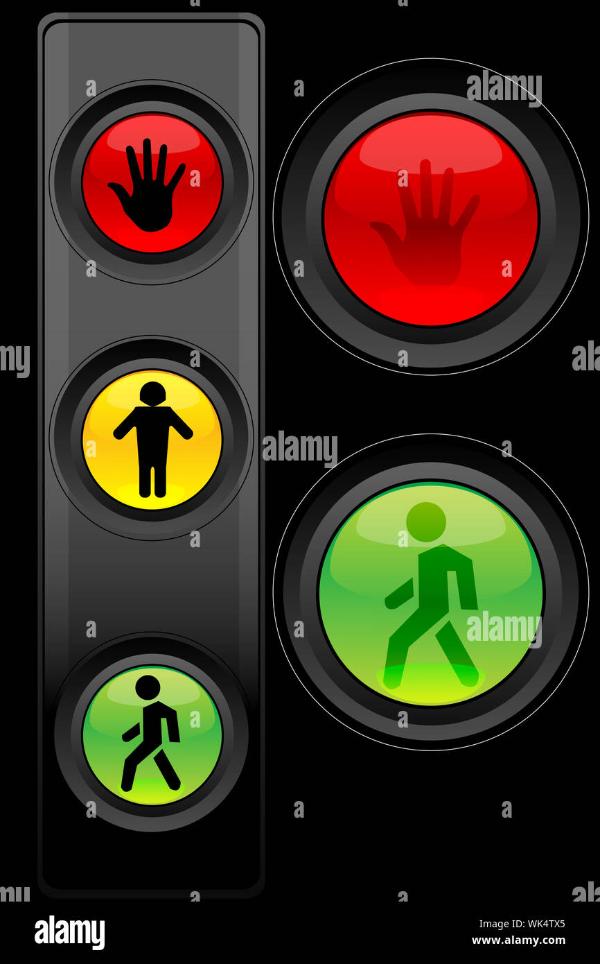 illustration of traffic light with symbols Stock Photo - Alamy