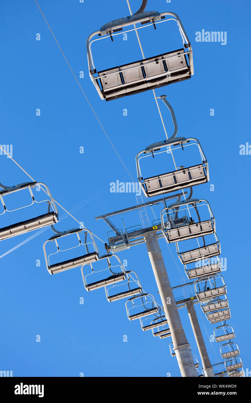 low angle view of a chair lift Stock Photo - Alamy