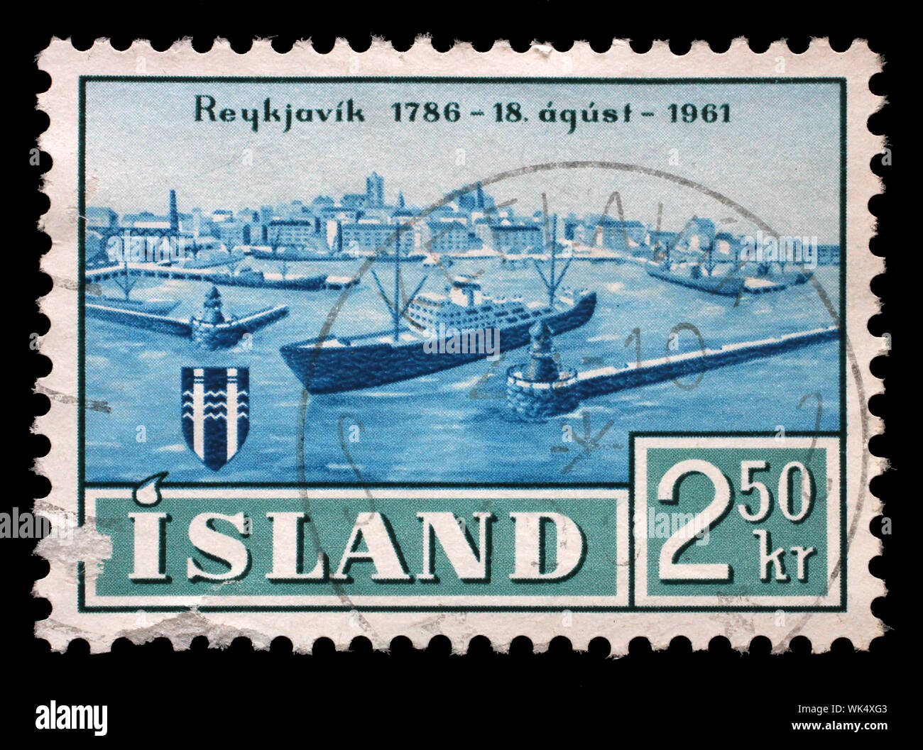 Stamp issued in Iceland shows EUROPA - C.E.P.T. Wheel, circa 1960 Stock ...