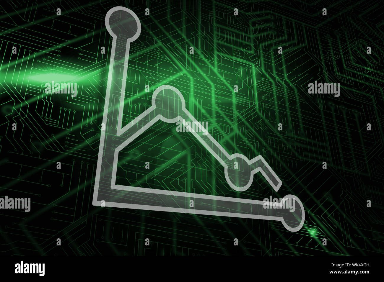 Graph against green and black circuit board Stock Photo - Alamy