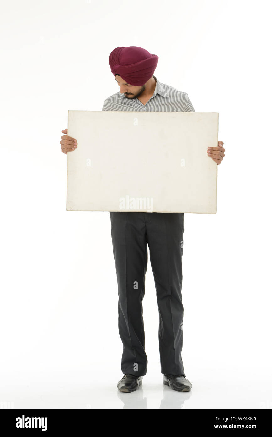 Young man with placard hi-res stock photography and images - Alamy