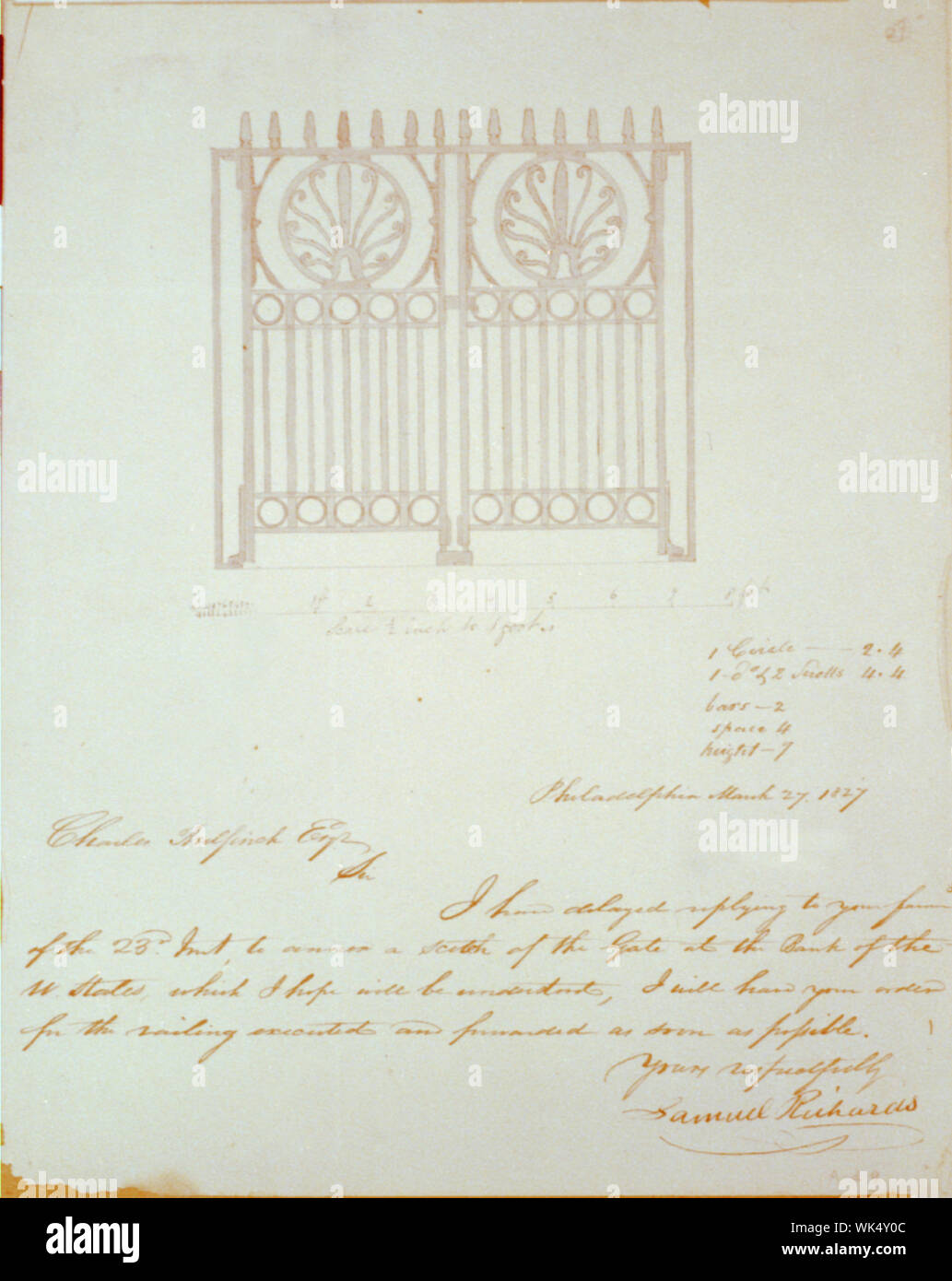 Iron gates. Elevation Stock Photo - Alamy