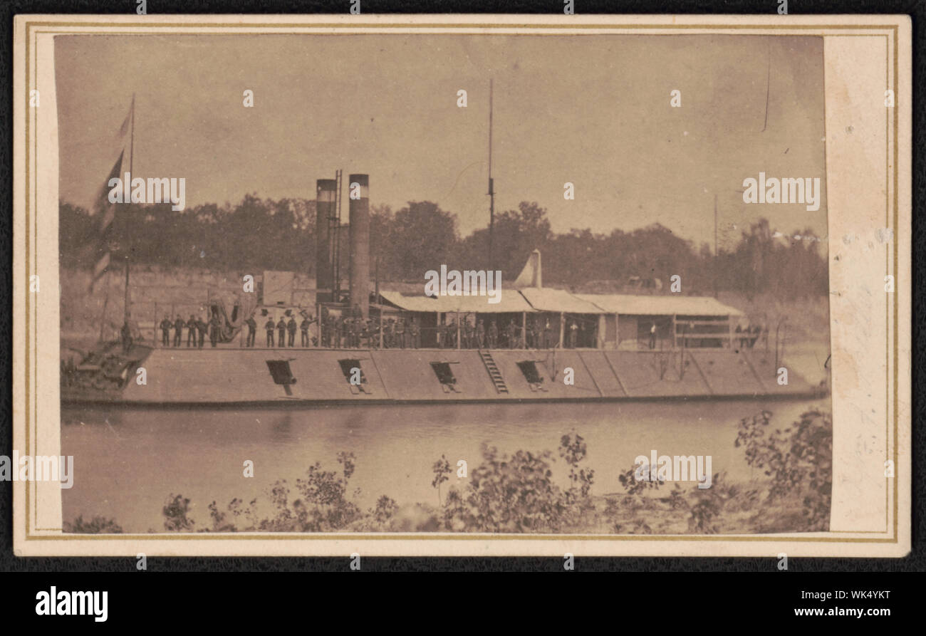 Ironclad gunboat USS Louisville on the Red River / Photographed by ...