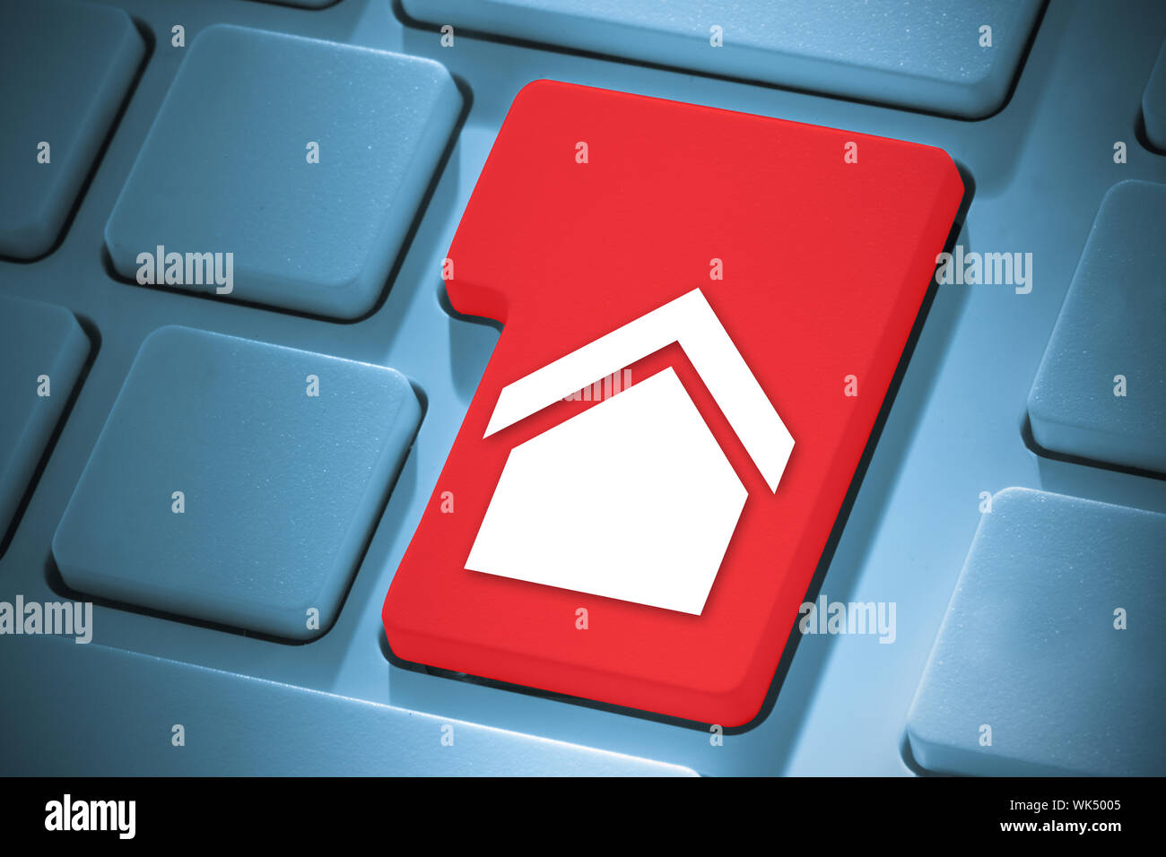 House against red enter key on keyboard Stock Photo - Alamy