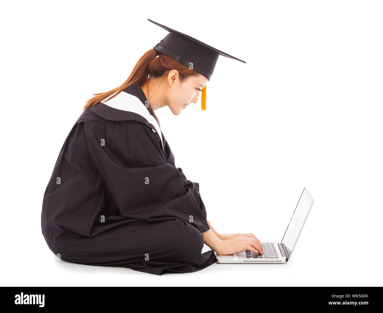 Graduation Cap On Screen Laptop High Resolution Stock Photography and ...