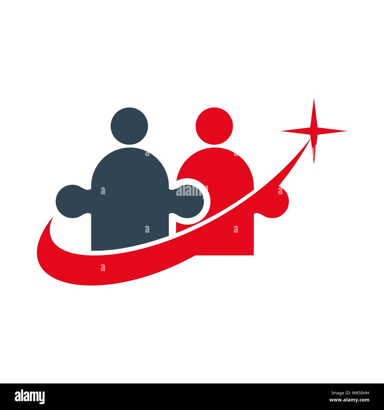 Commitment Teamwork Together Business Logo Illustration Vector Stock ...