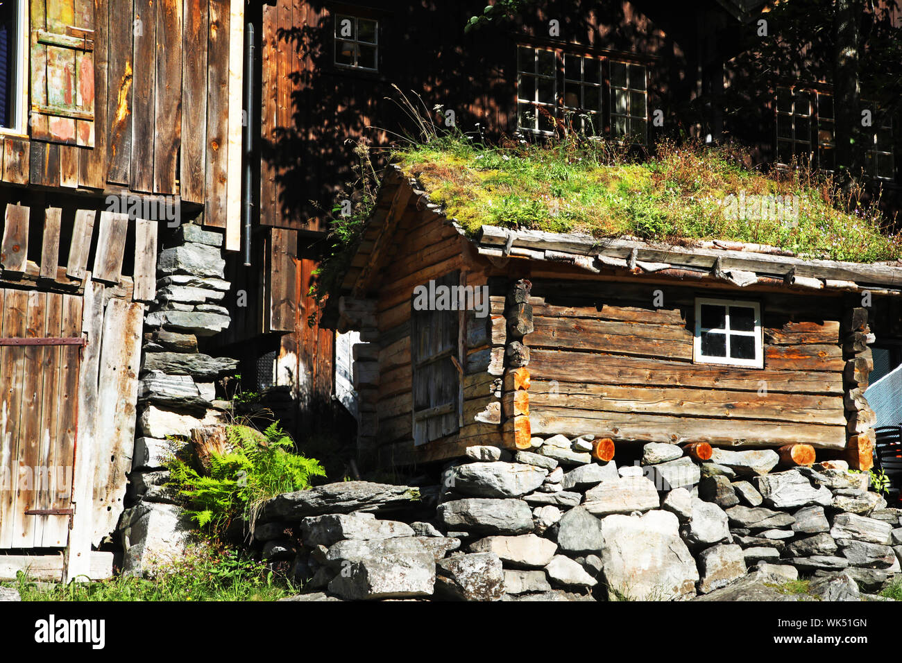 Small turf house in Geiranger, Norway Stock Photo - Alamy