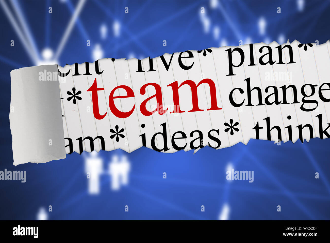 The word team against futuristic glowing figures Stock Photo - Alamy