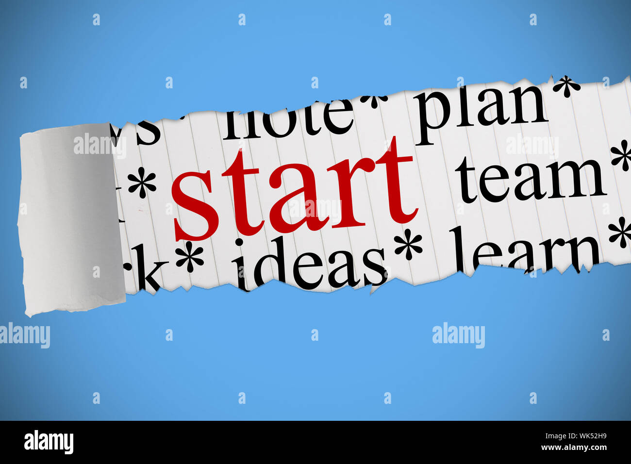The word start against blue background with vignette Stock Photo - Alamy