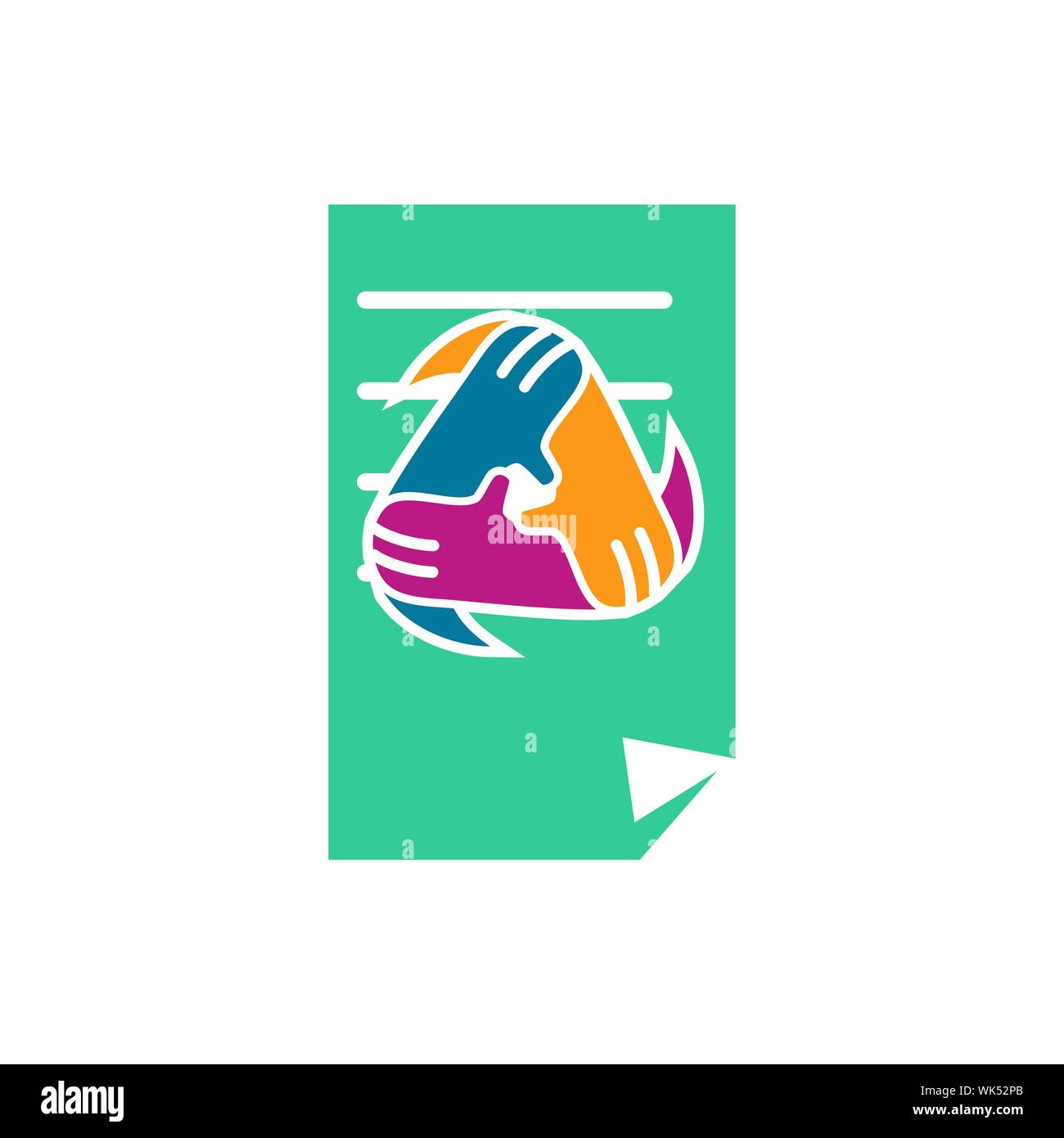 Commitment Teamwork Together Business Logo Illustration Vector Stock ...