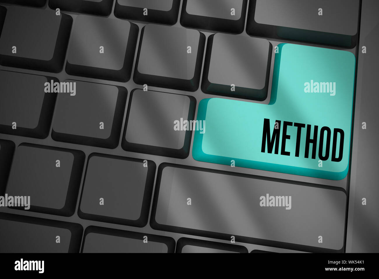 The word method on black keyboard with blue key Stock Photo - Alamy