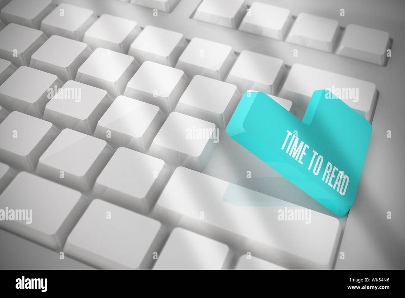 The word time to read on white keyboard with blue key Stock Photo - Alamy
