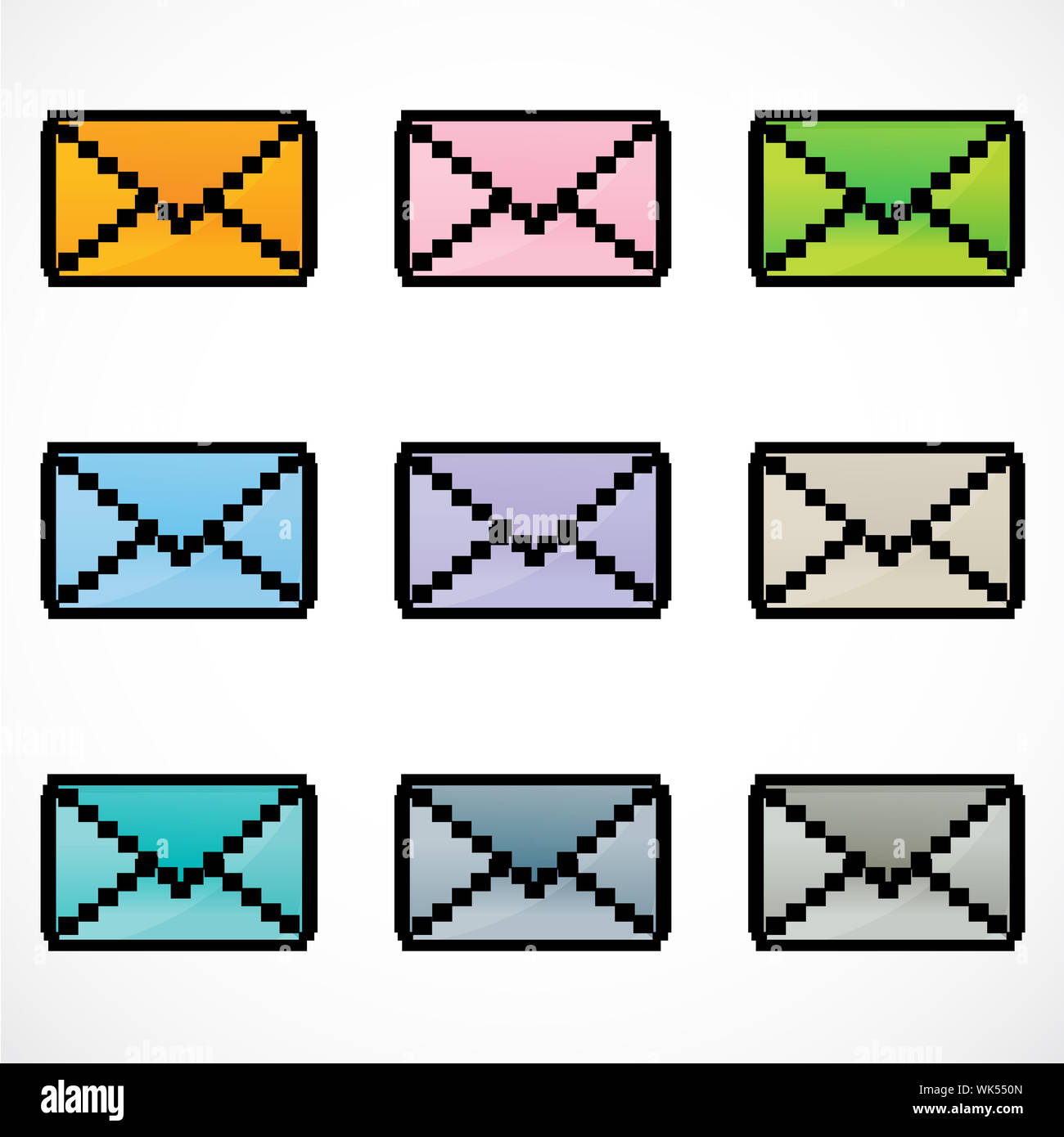 illustration of set of colorful message icon on isolated background ...