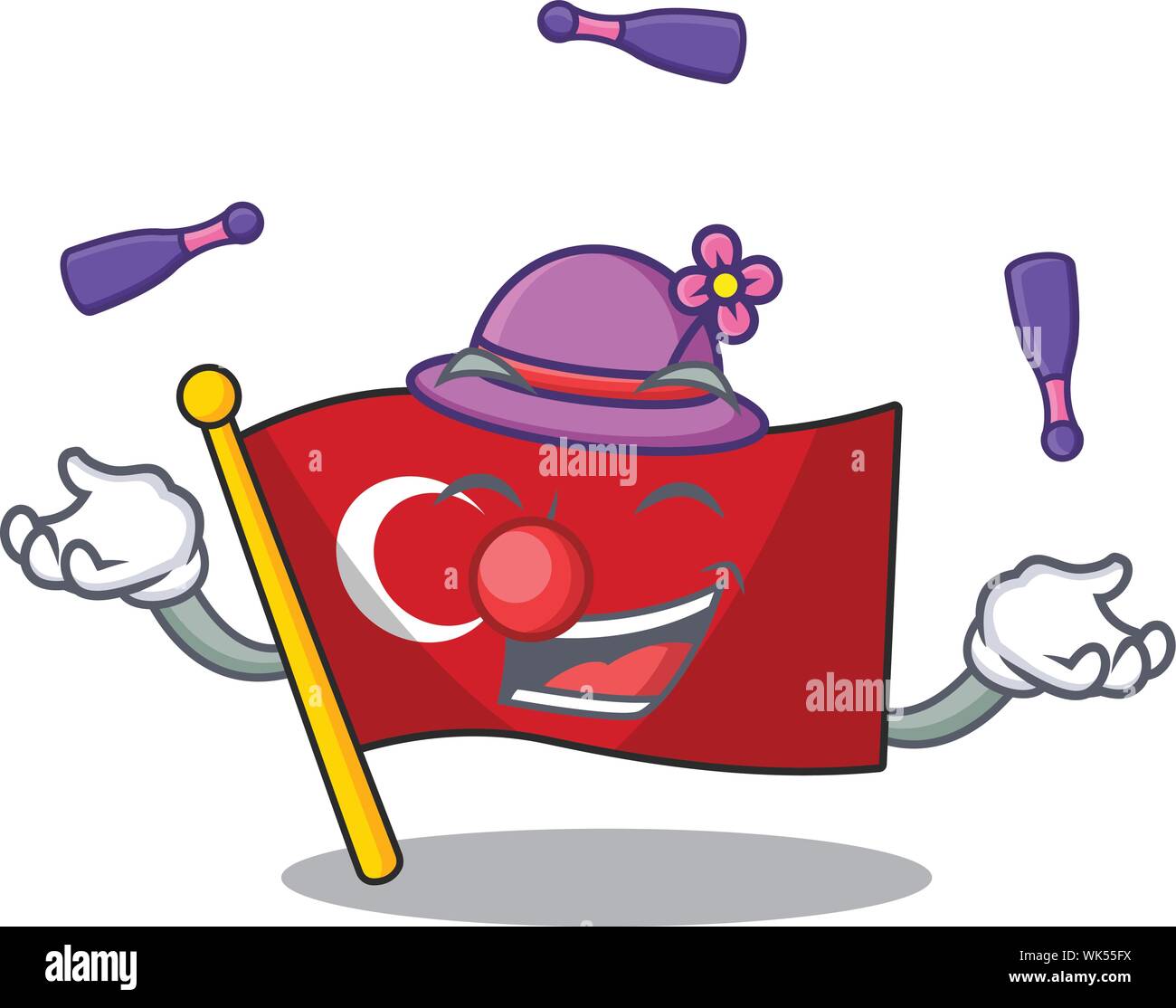 Juggling turkey character flag in mascot drawer Stock Vector Image ...