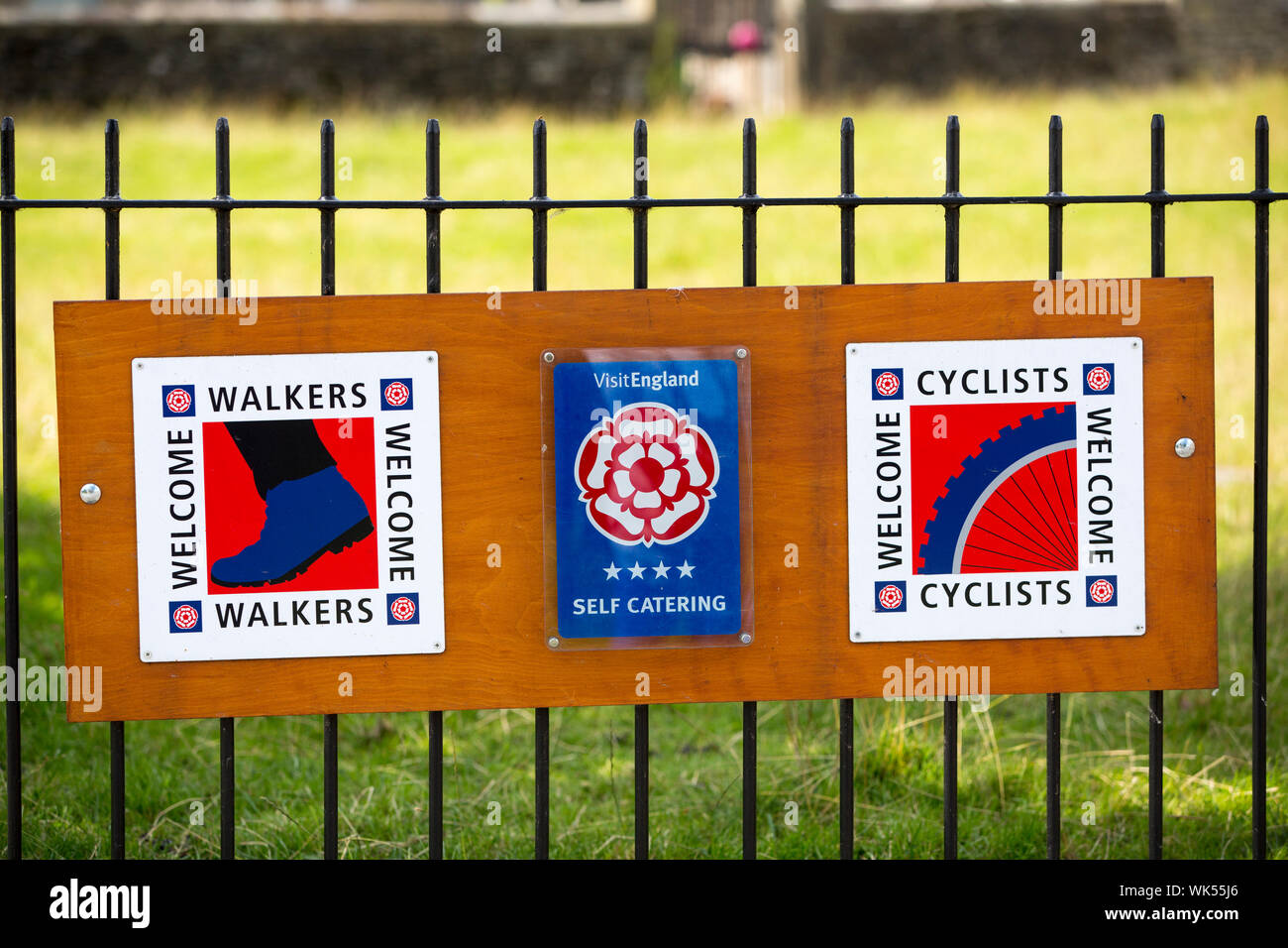 Welcome signs at self catering spot near East Marton, Yorkshire, UK ...