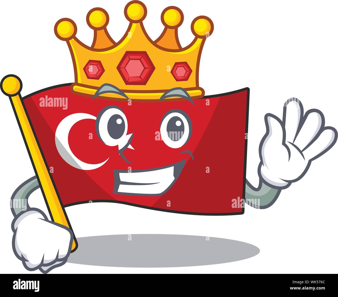 King turkey character flag in mascot drawer Stock Vector Image & Art ...
