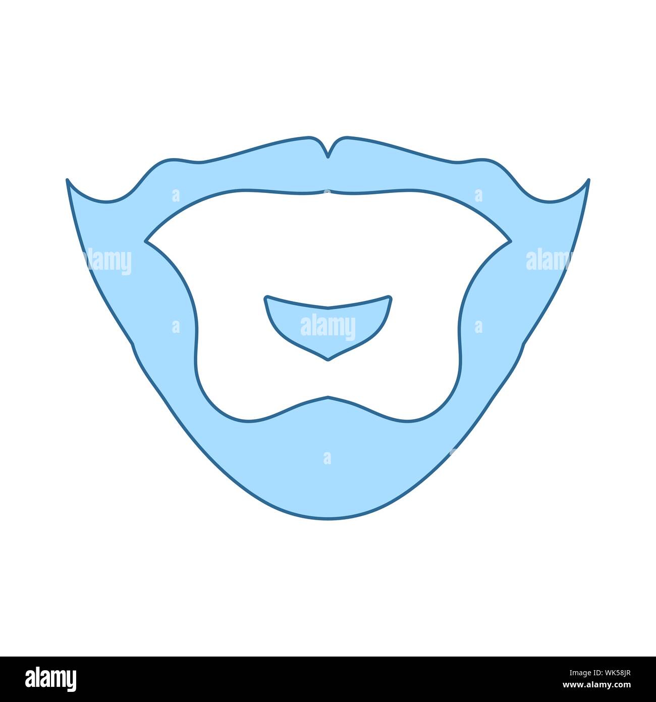 Goatee Icon. Thin Line With Blue Fill Design. Vector Illustration Stock ...