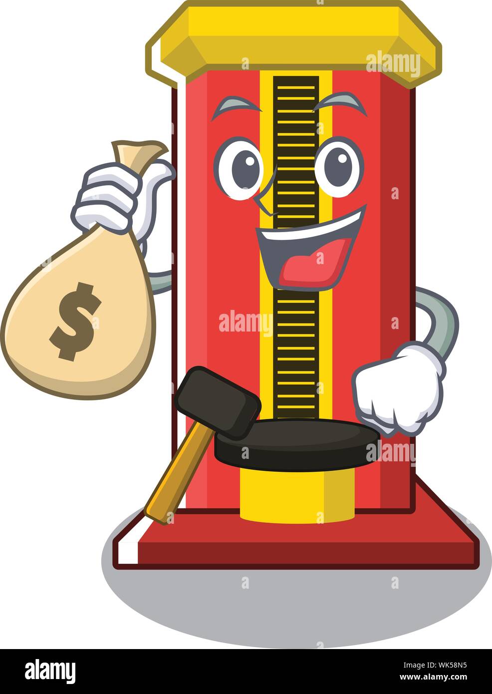 With money bag hammer cartoon shaped character game machine Stock ...