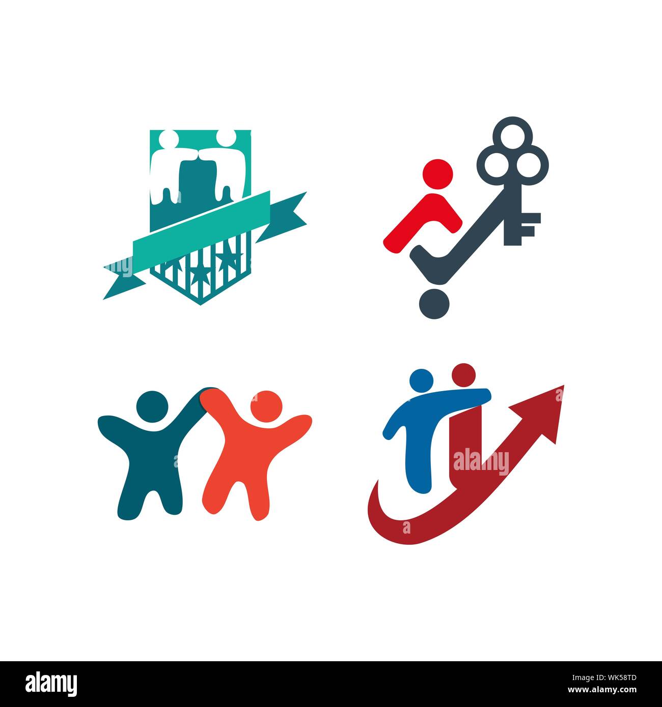 Commitment Teamwork Together Business Logo Illustration Vector Stock ...
