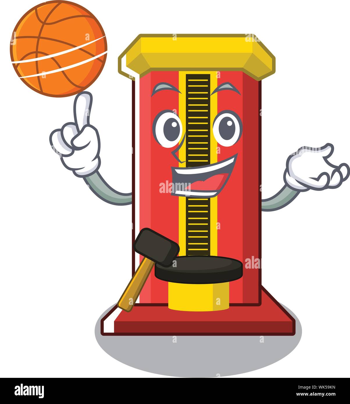 With basketball hammer cartoon shaped character game machine Stock ...