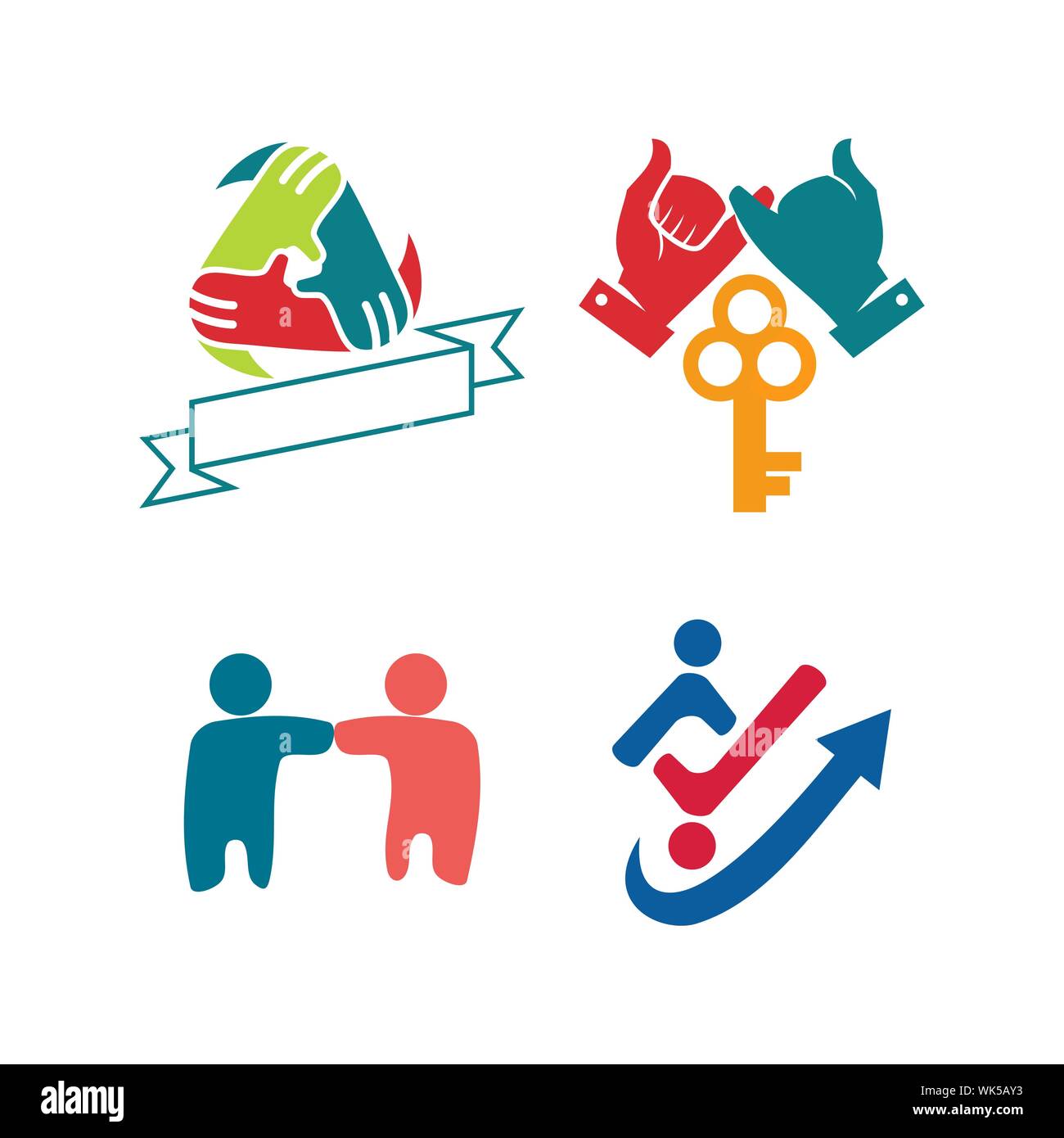 Commitment Teamwork Together Business Logo Illustration Vector Stock Vector Image & Art - Alamy